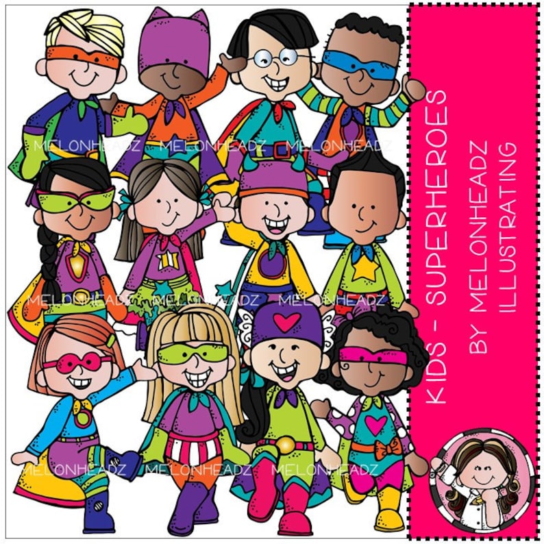 Superheroes Clip Art - Kids - Combo Pack - Etsy