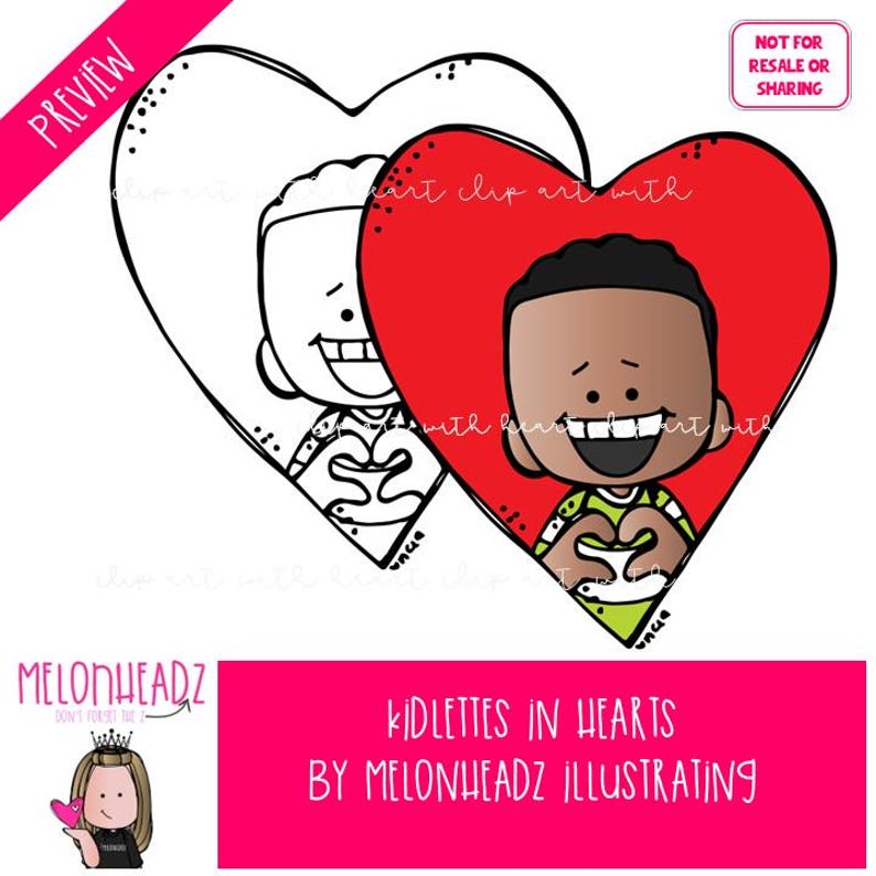 Kidlettes in Hearts Clip Art, Valentine's Day Mini - Etsy