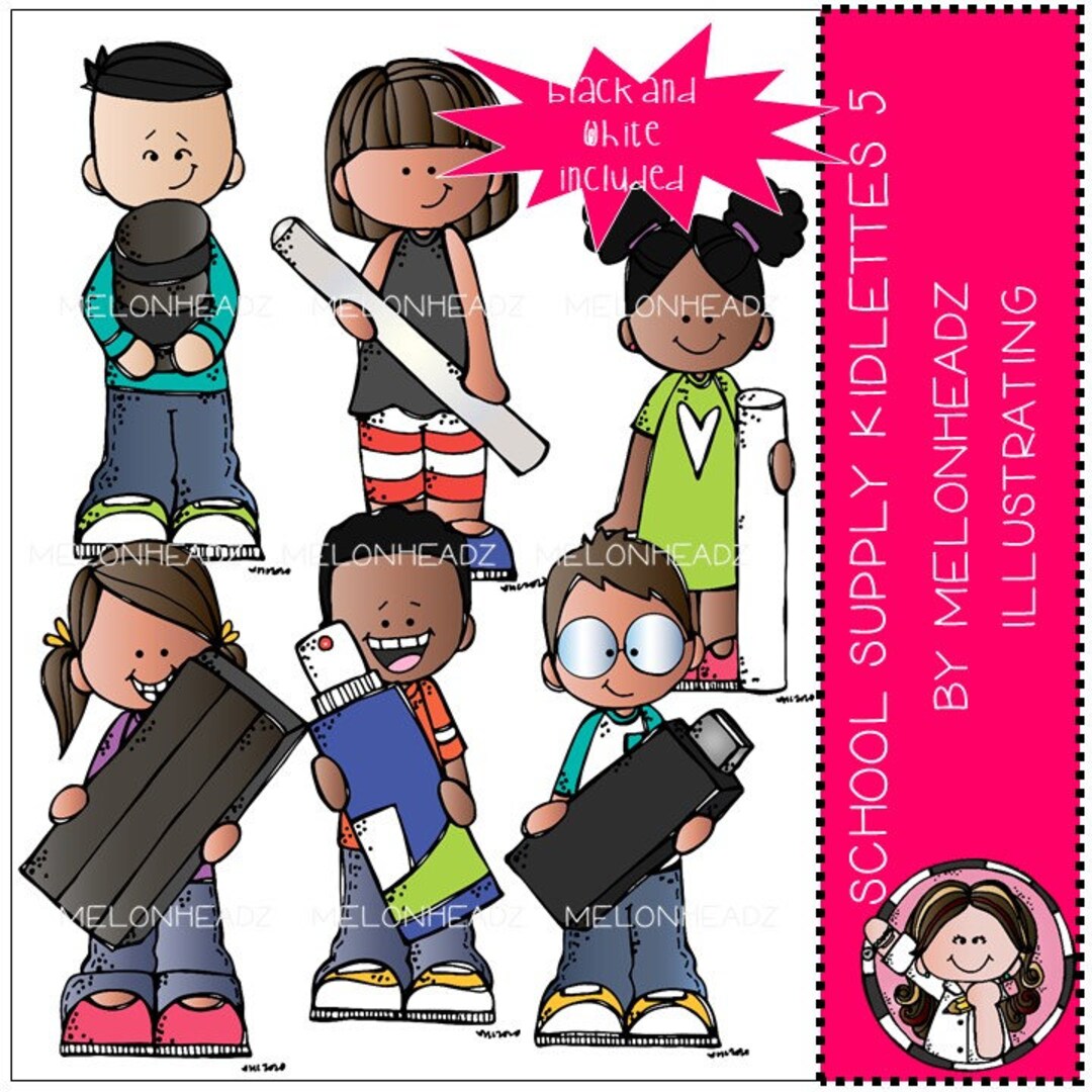 School Supply Kidlettes Clip Art - Set 5 - Mini - Etsy
