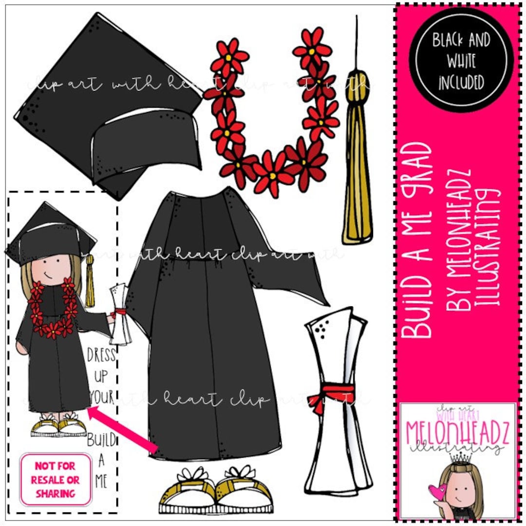 Build A Me Grad Clip Art Digi Stamp Build A Me/teacher Mini - Etsy