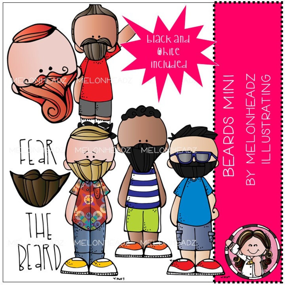Beards Clip Art Mini - Etsy