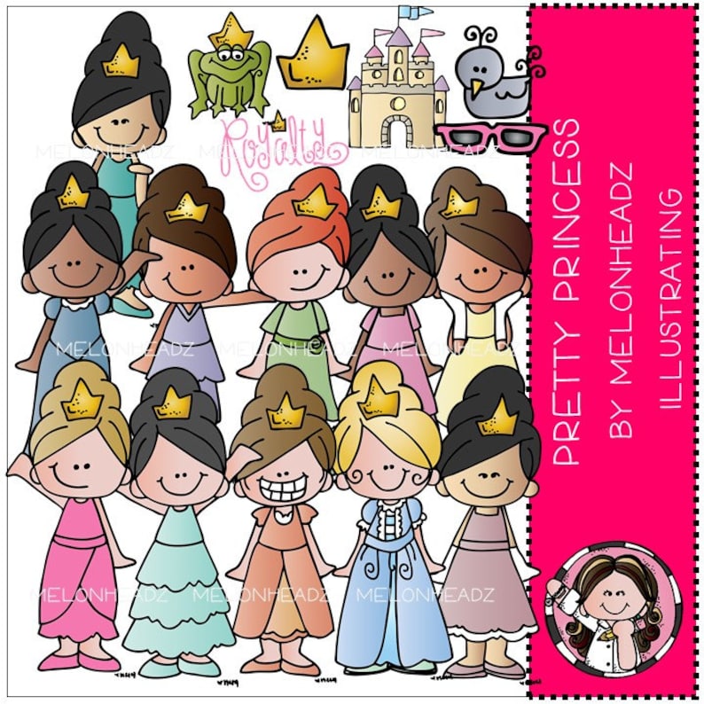Pretty Princess Clip Art - Etsy