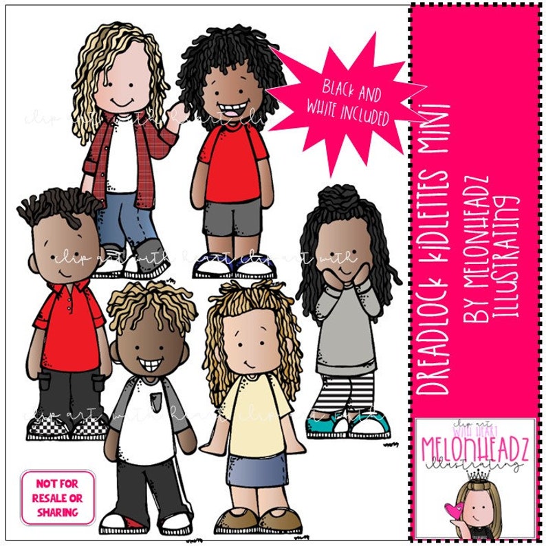 Dreadlock Kidlettes Clip Art Mini - Etsy