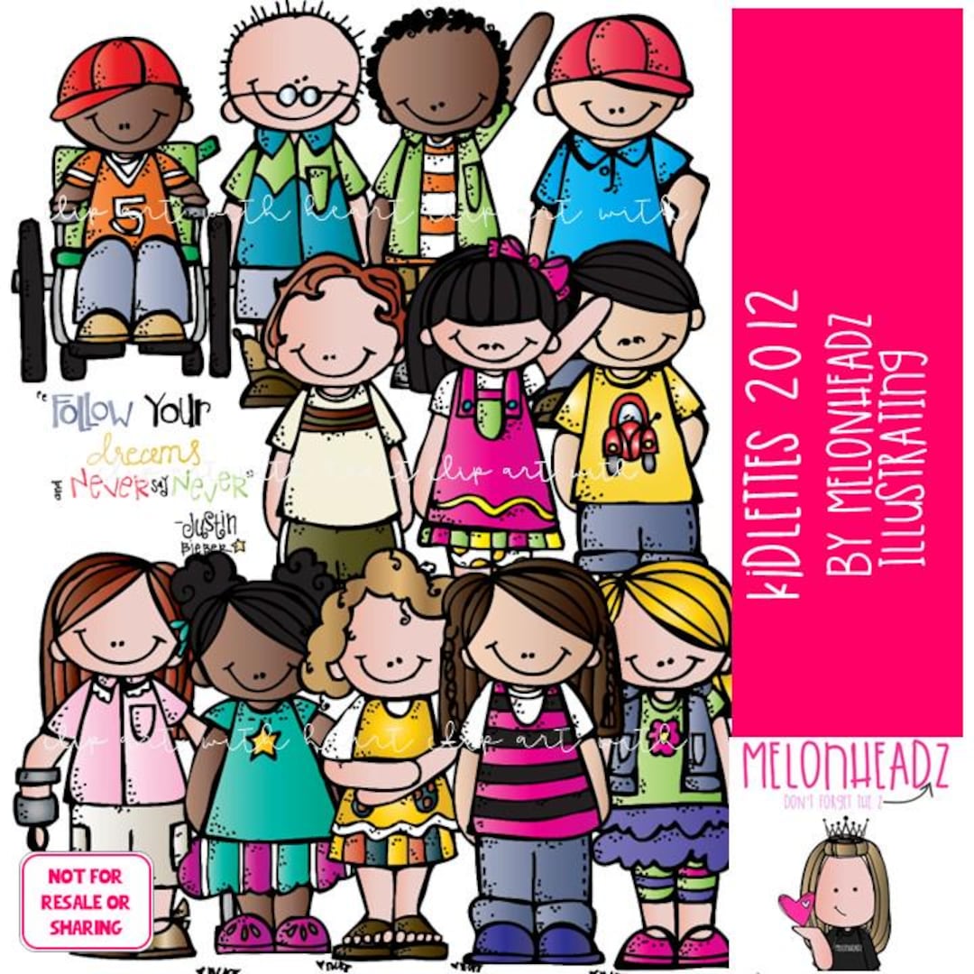 Kidlettes Clip Art, Kids Clip Art COLORED Version - Etsy