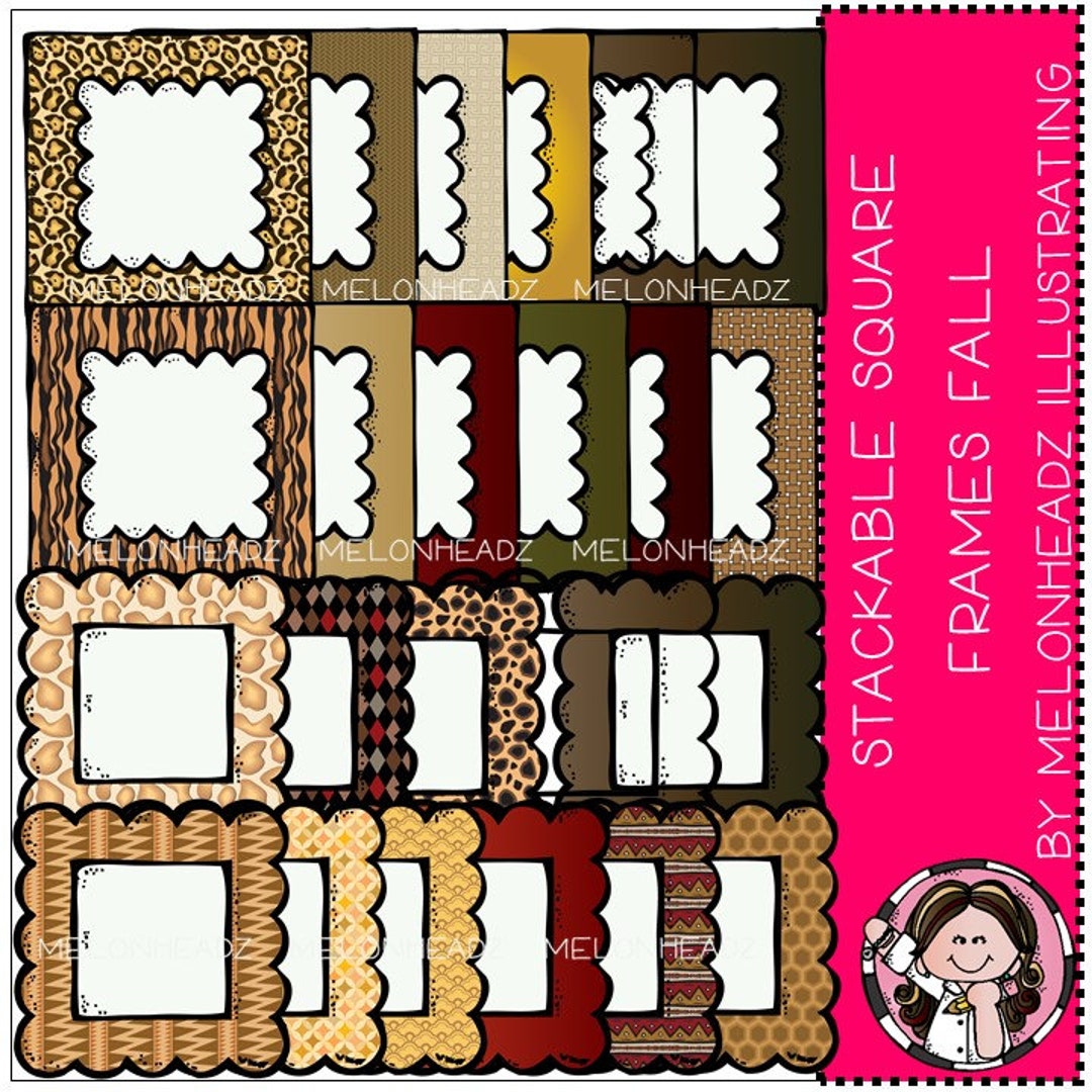 Stackable Square Frames Clip Art - Fall Colors - Etsy