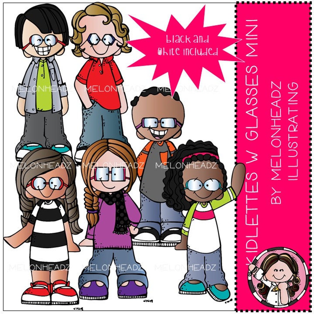 Kidlettes With Glasses Clip Art - Mini - Etsy