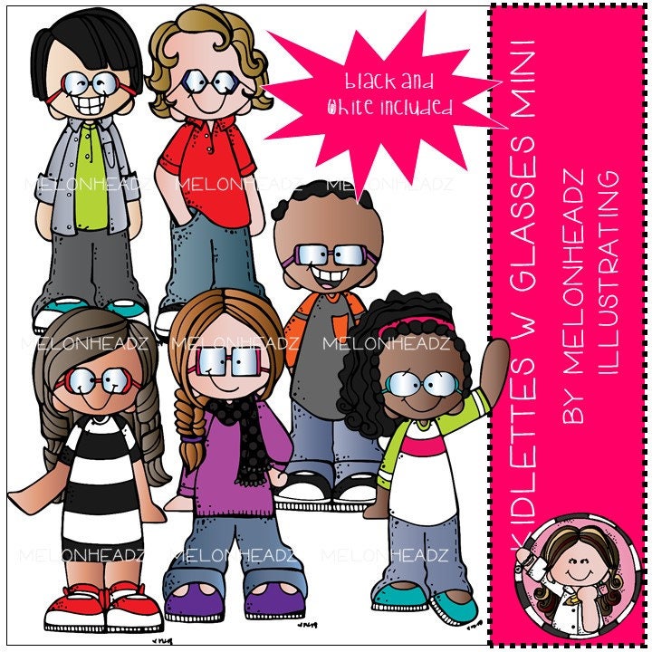 Kidlettes With Glasses Clip Art Mini - Etsy
