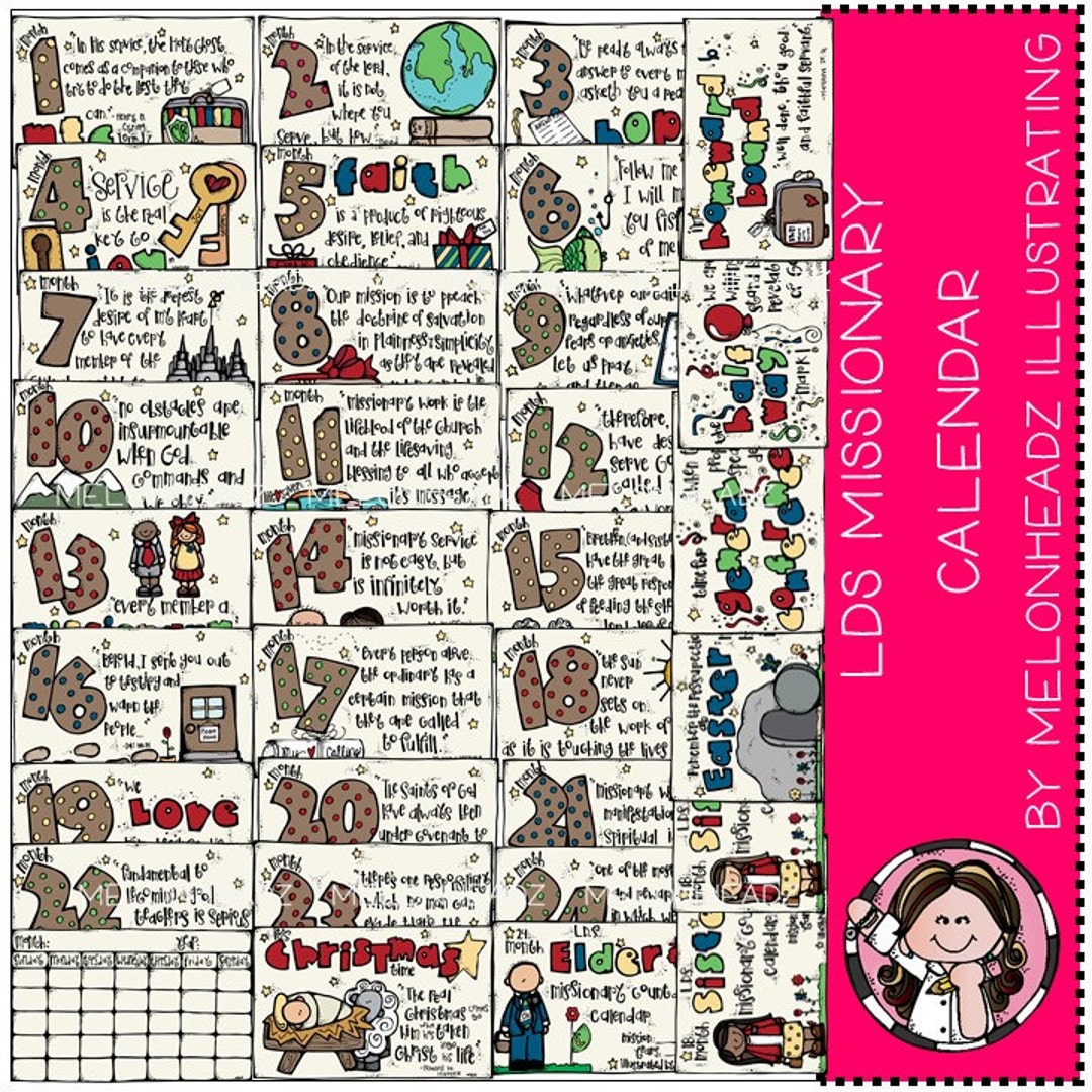 LDS Missionary Countdown Calendar Printable - Etsy