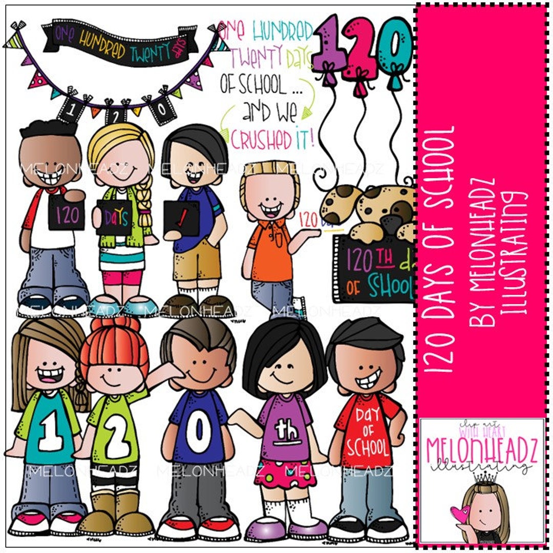 120 Days of School Clip Art COLORED VERSION - Etsy