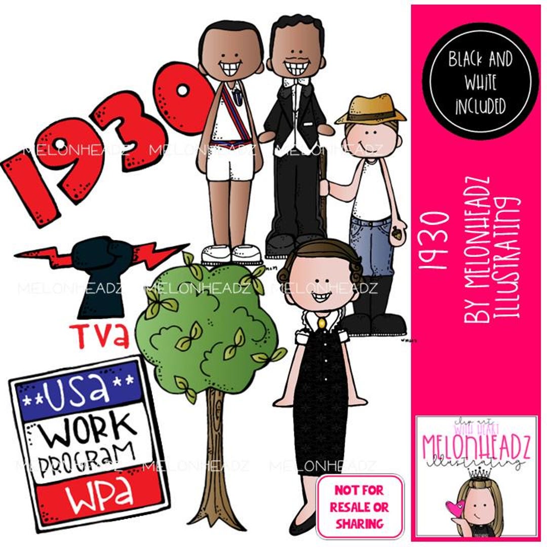 1930 Clip Art Historical Figures Clip Art Mini - Etsy