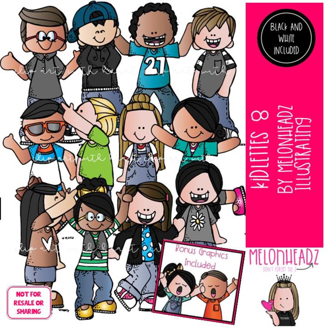 Kidlettes Clip Art 8, Kids Clip Art COMBO PACK - Etsy