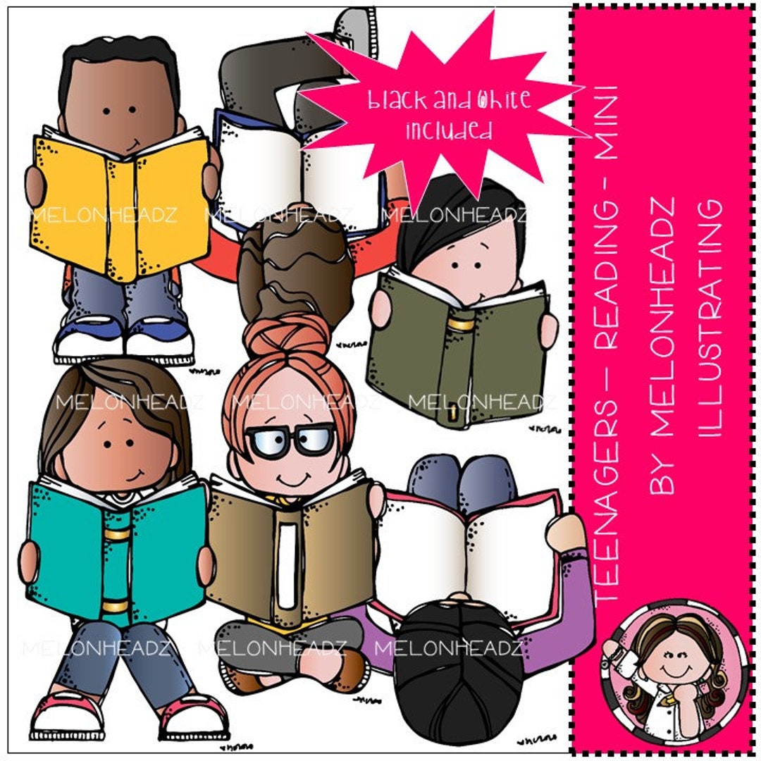 Teenagers Clip Art - Reading - Mini - Etsy