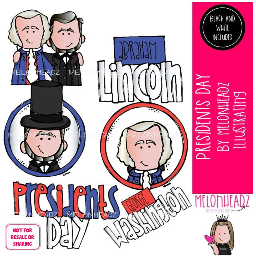 Presidents Day Clip Art, Abraham Lincoln, George Washington Mini - Etsy