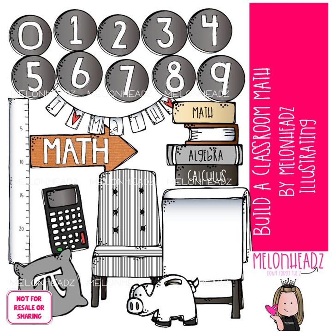 Build A Classroom Clip Art, Math, Farmhouse COLORED Version - Etsy UK