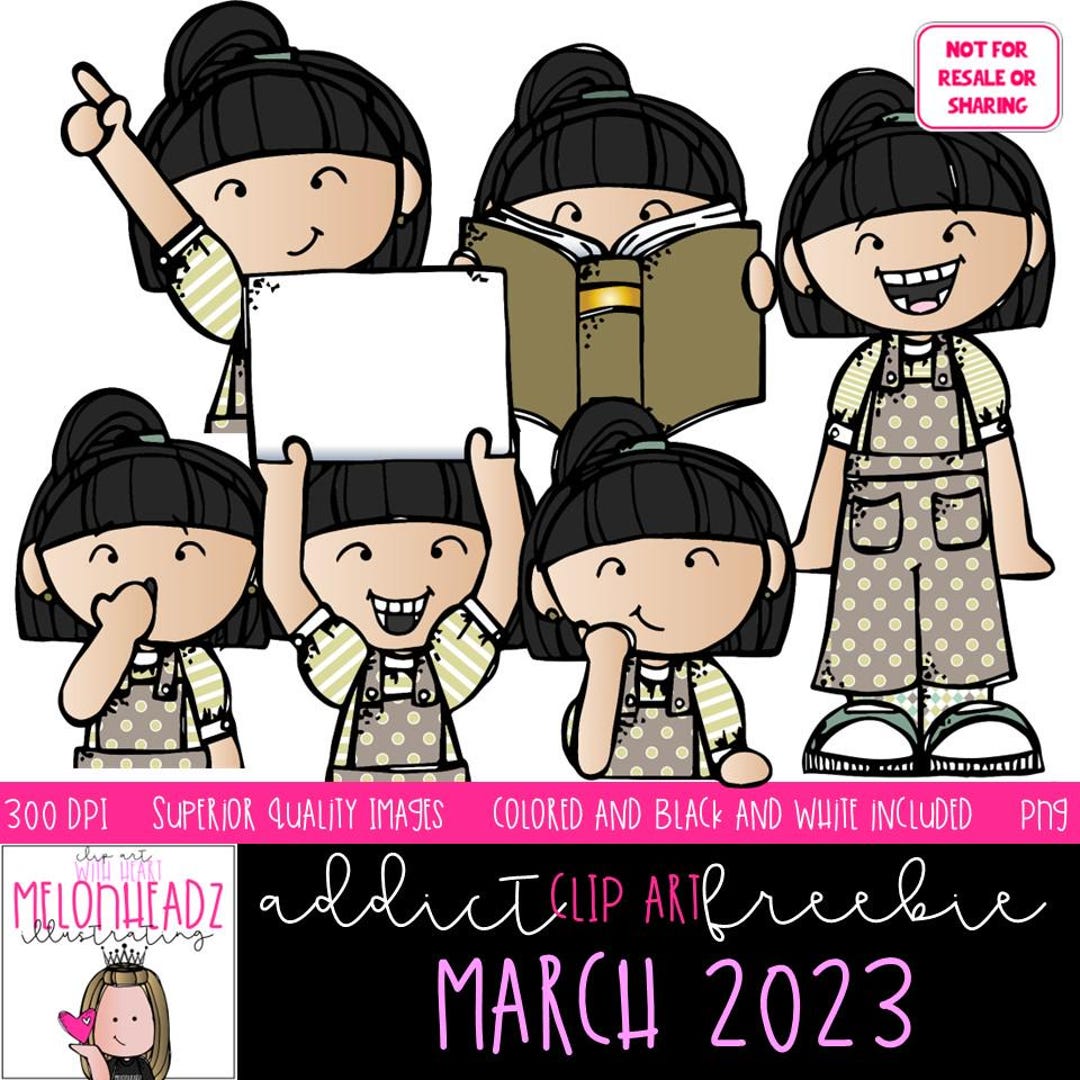 Melonheadz Addict Clip Art Digi Stamp March Set 2023 Mini - Etsy