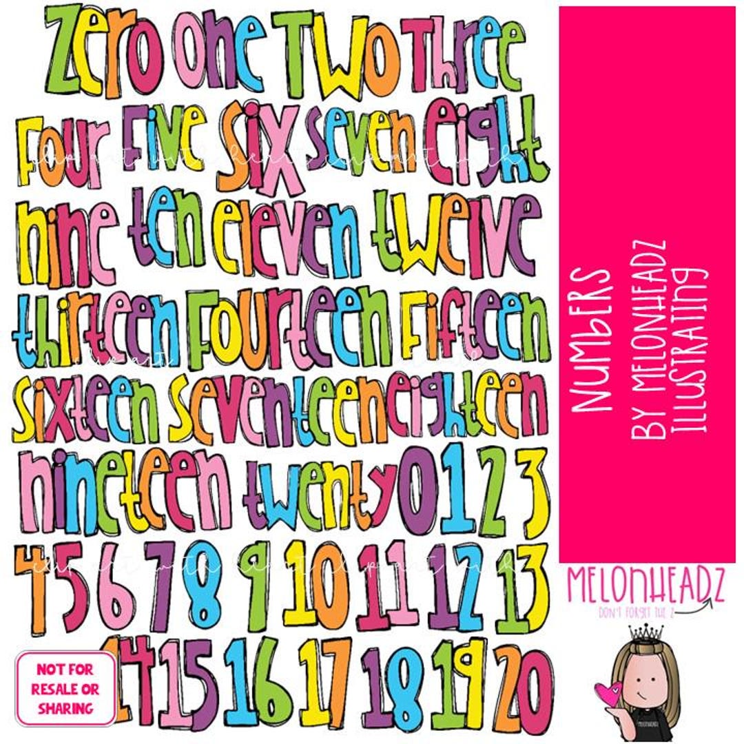 Number Clip Art Counting Clip Art Math Clip Art Digi Stamps COLORED ...