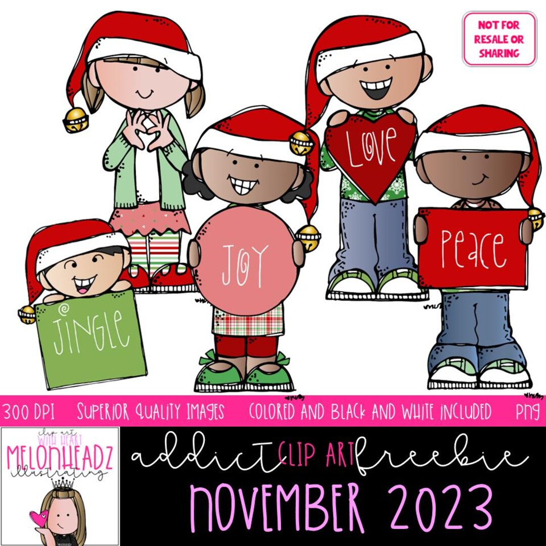 Melonheadz Addict Clip Art Digi Stamp November Set 2023 Mini - Etsy