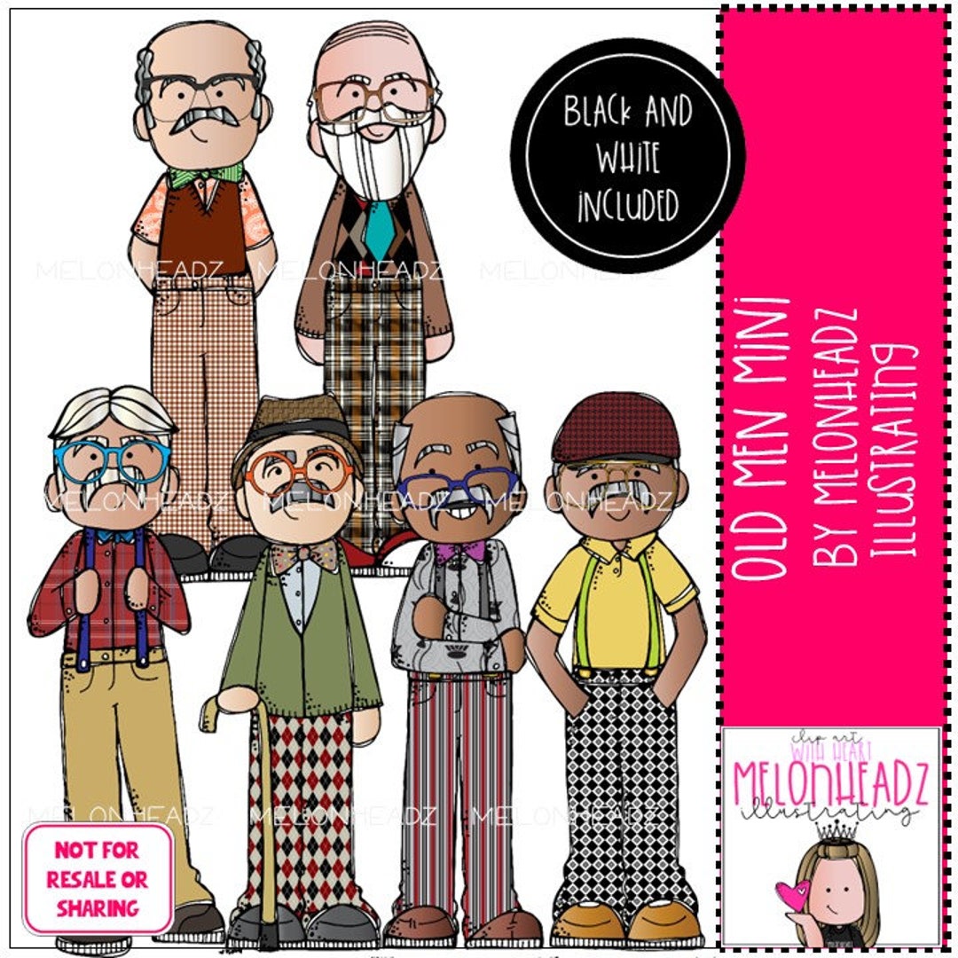 Old Men Clip Art Digi Stamps Mini by Melonheadz Clipart - Etsy