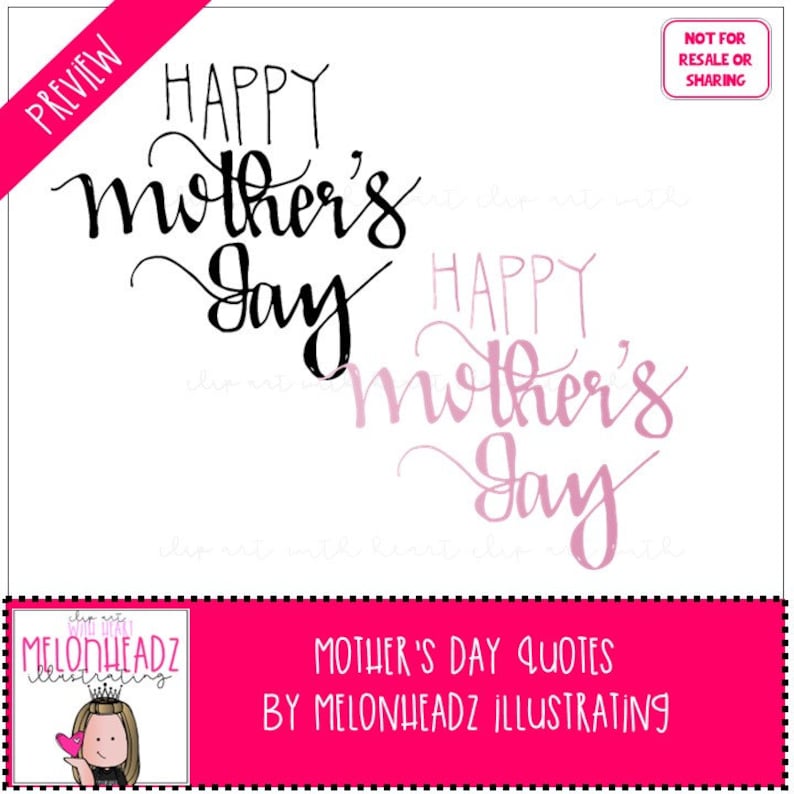Mothers Day Quotes Clip Art Mother's Day Clip Art Mini - Etsy