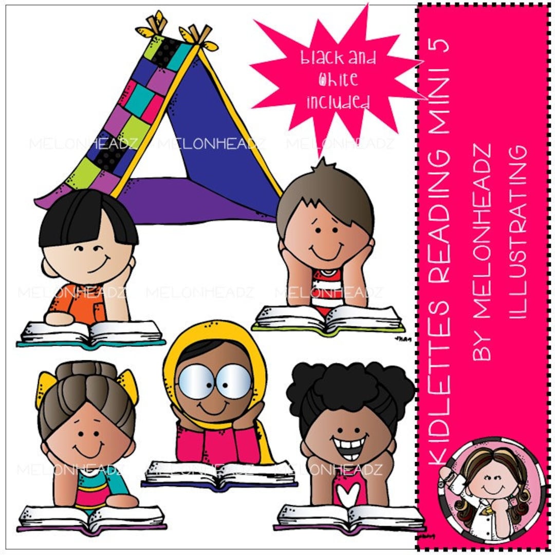 Kidlettes Reading Clip Art - Set 5 - Mini - Etsy
