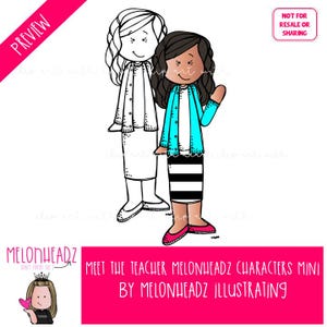 Meet the Teacher Clip Art, Melonheadz Characters, Background Mini - Etsy