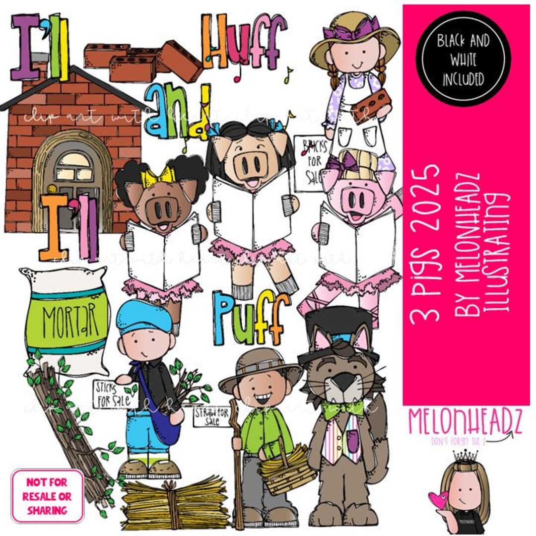 3 Little Pigs Clip Art 2025 Literature Clip Art Fairy Tale Clip Art ...