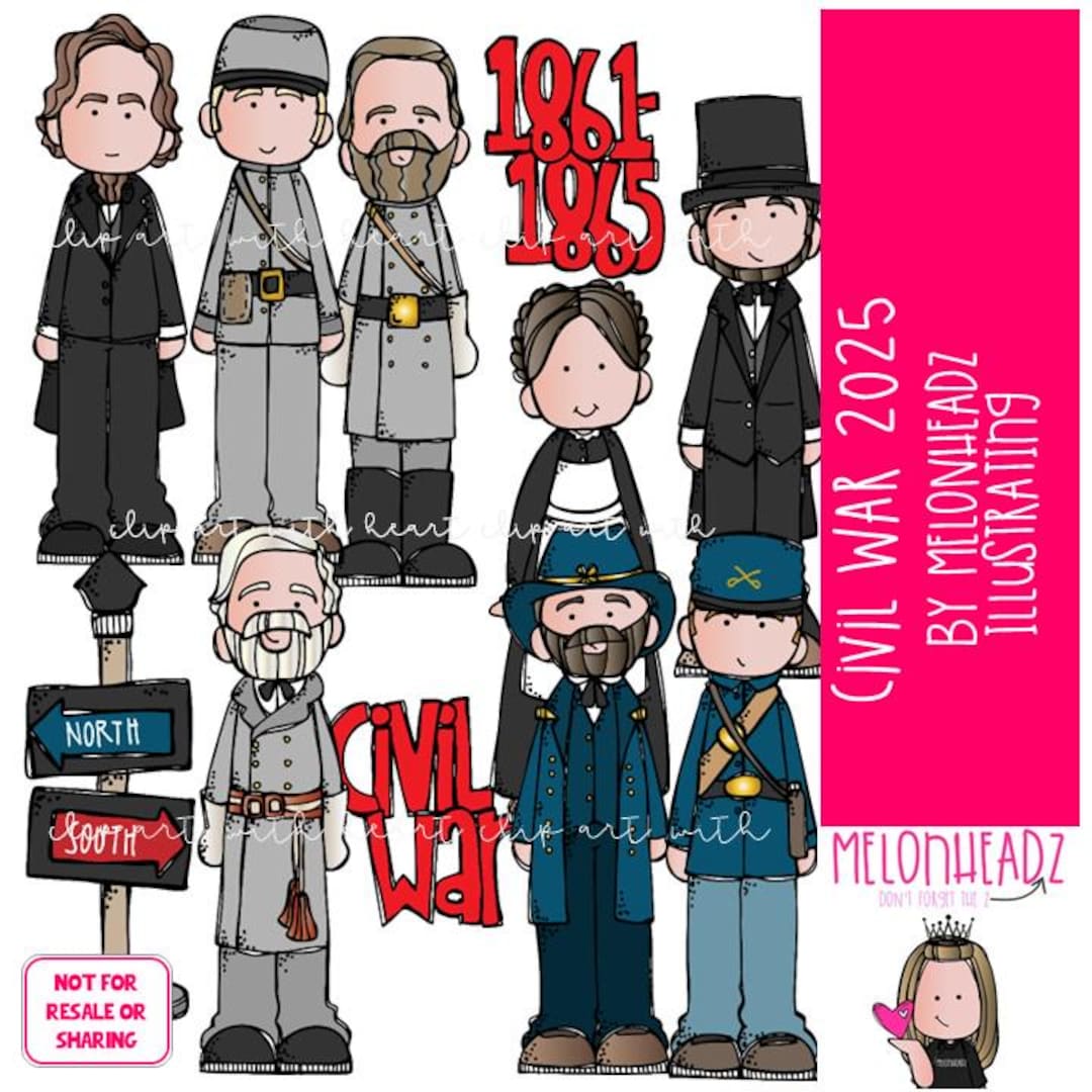Civil War Clip Art 2025, Union, Confederate COLORED Version - Etsy