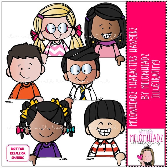 Melonheadz Character Hangerz Clip Art Mini | Etsy