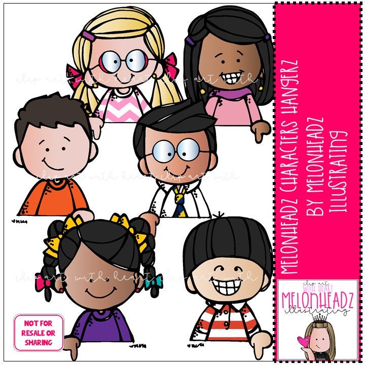 Melonheadz Character Hangerz Clip Art Mini - Etsy