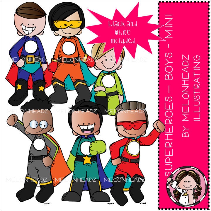 Superhero Clip Art - Boys - Mini - Etsy