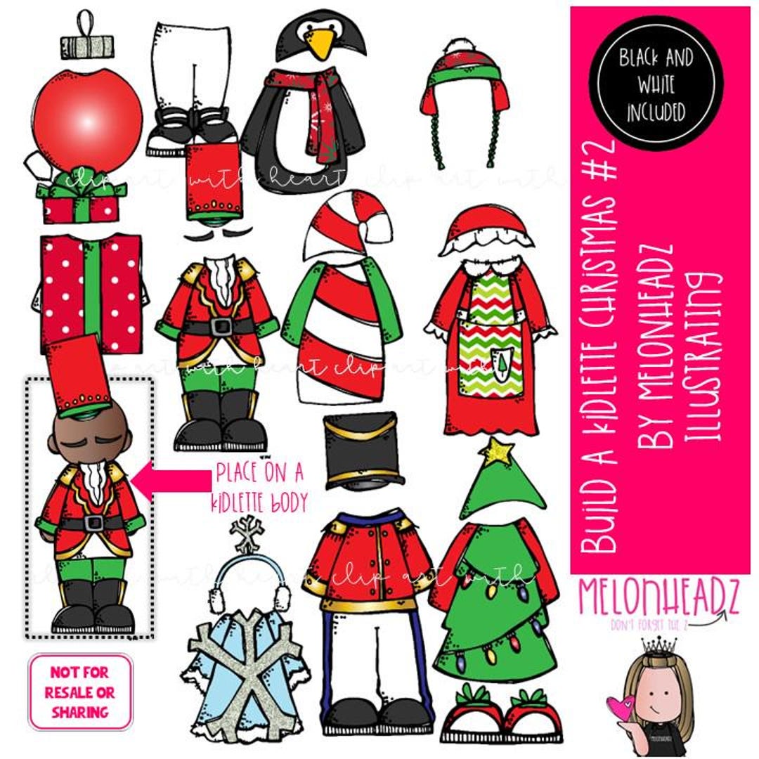 Build a Kidlette Christmas Clip Art Set 2, Build a Kid Clip Art COMBO ...