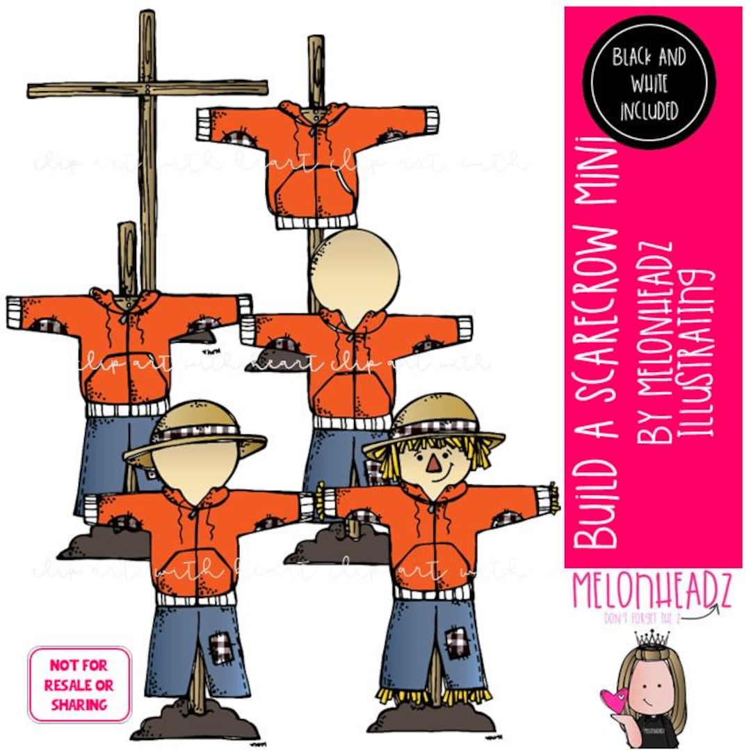 Build a Scarecrow Clip Art, Fall, Autumn, Sequence, Mini - Etsy