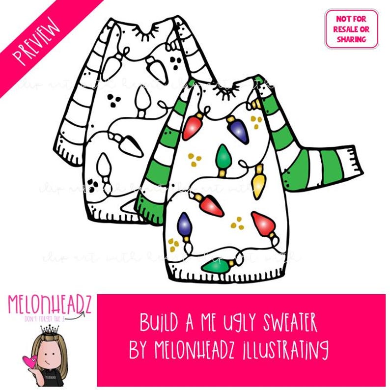 Build A Me Clip Art, Christmas Clip Art, Ugly Sweater Clip Art Mini - Etsy