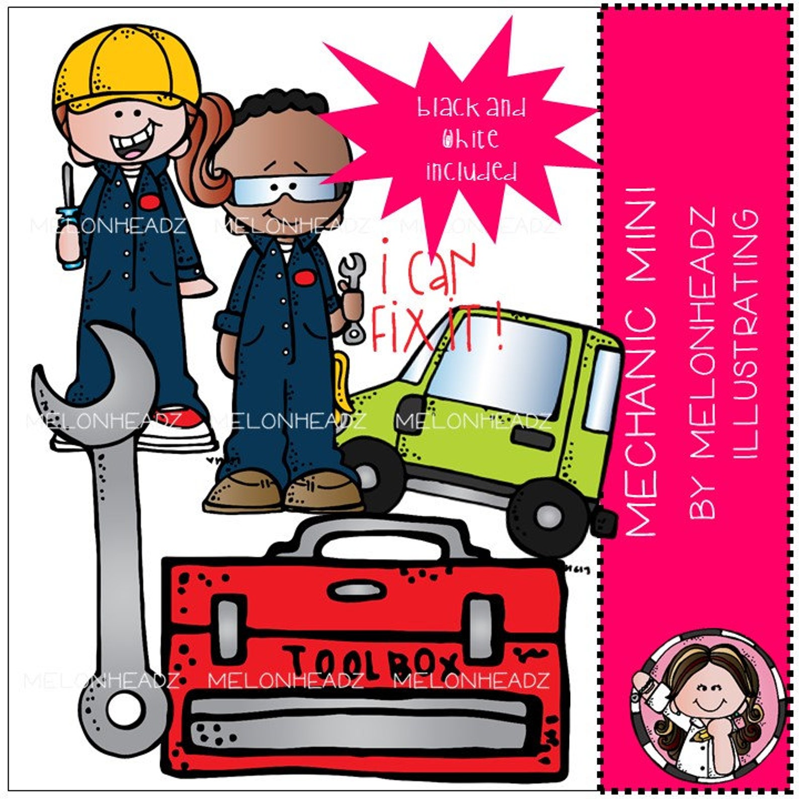 Mechanic Clip Art Mini Set - Etsy