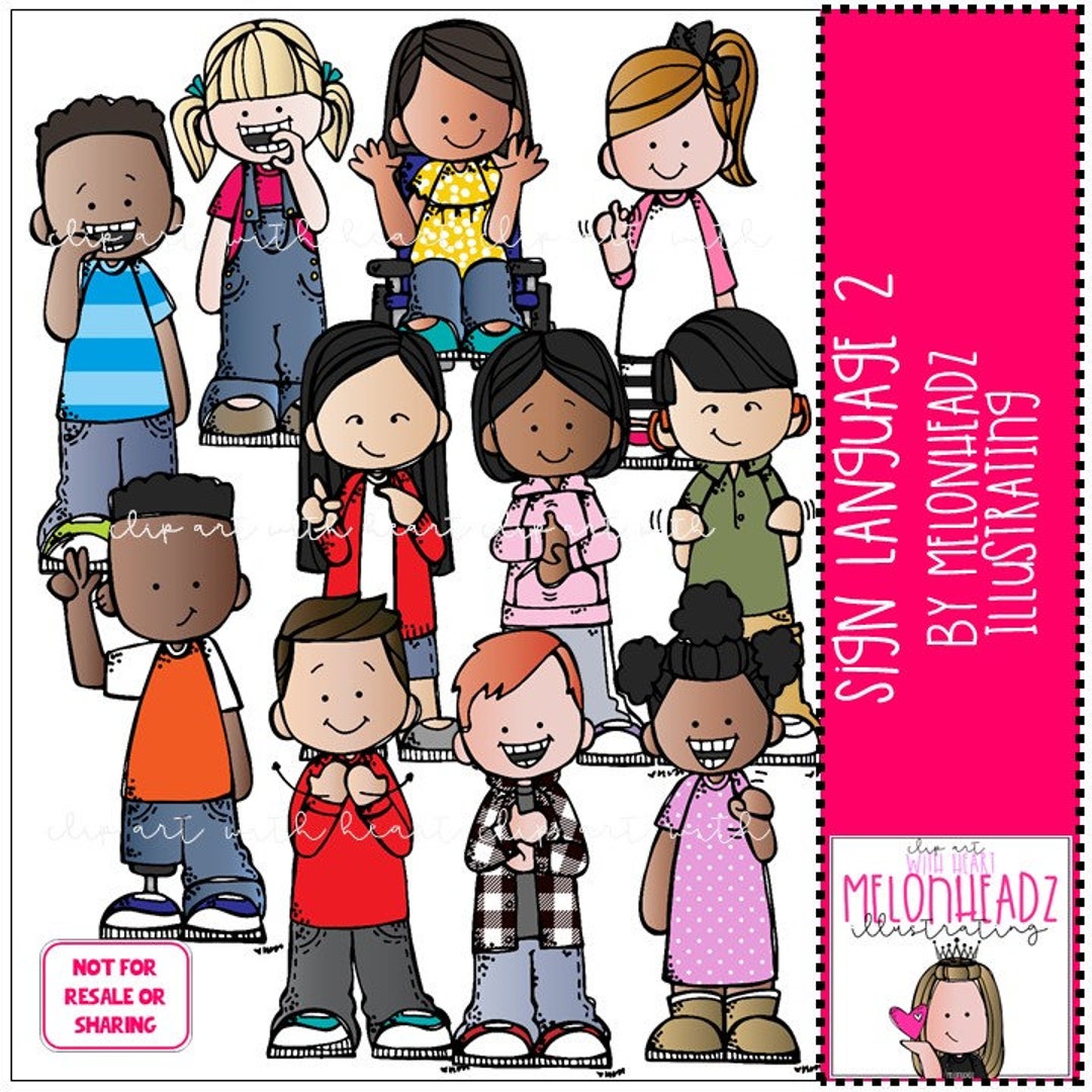 Sign Language Clip Art - Set 2 - COMBO PACK - Etsy