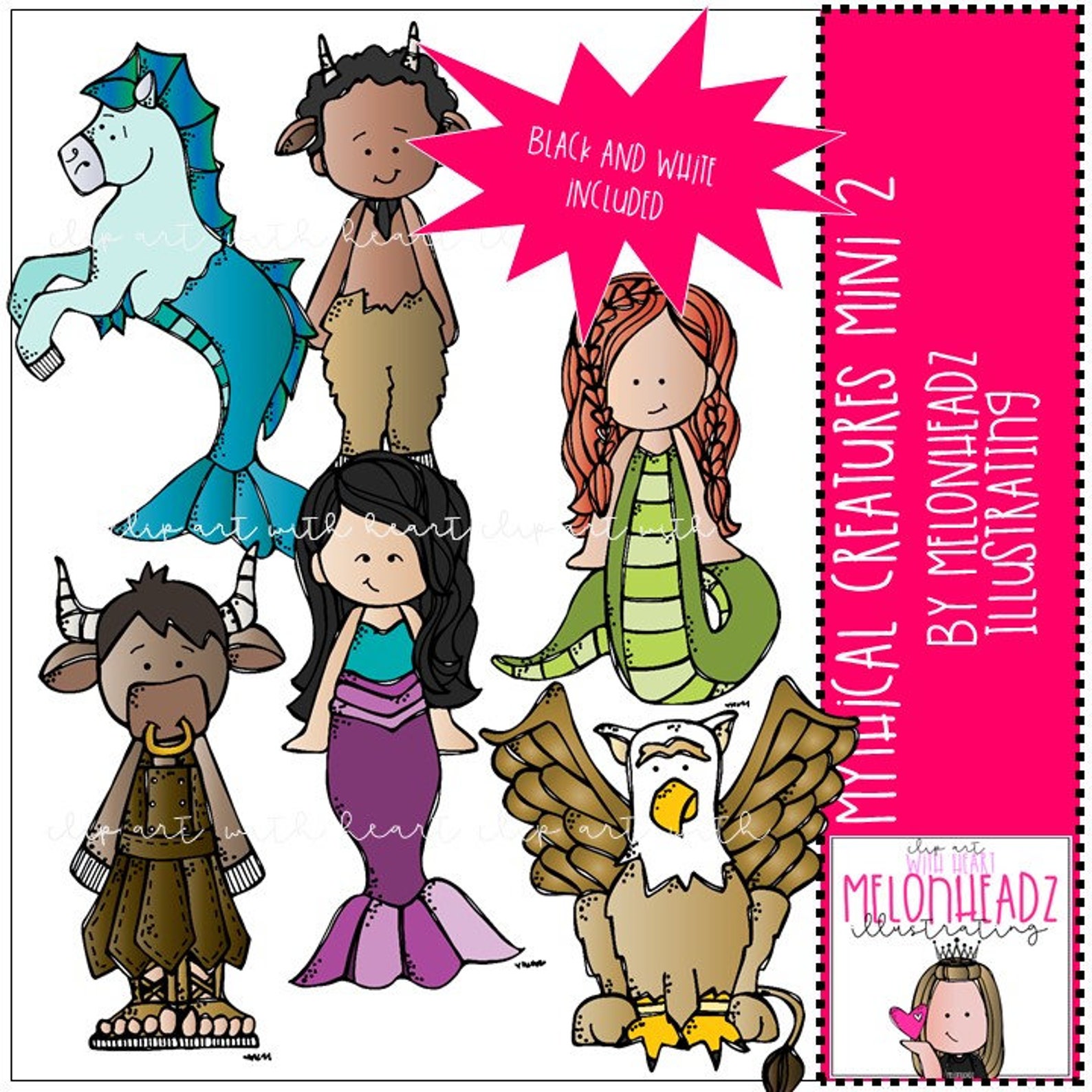 Mythical Creatures Clip Art Set 2 - Etsy UK