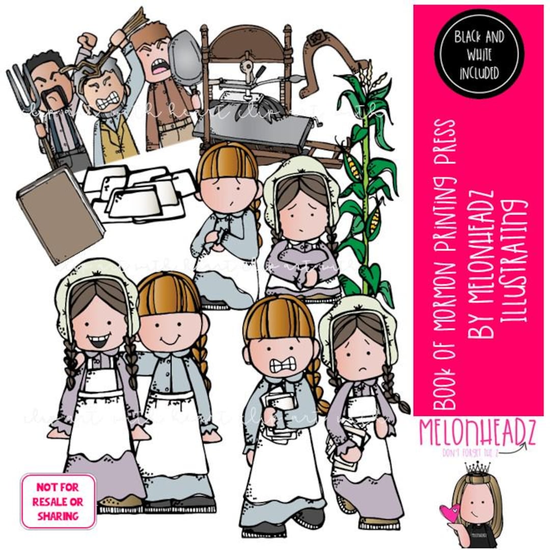 Book of Mormon Printing Press Clip Art, LDS History Clip Art, LDS Clip ...