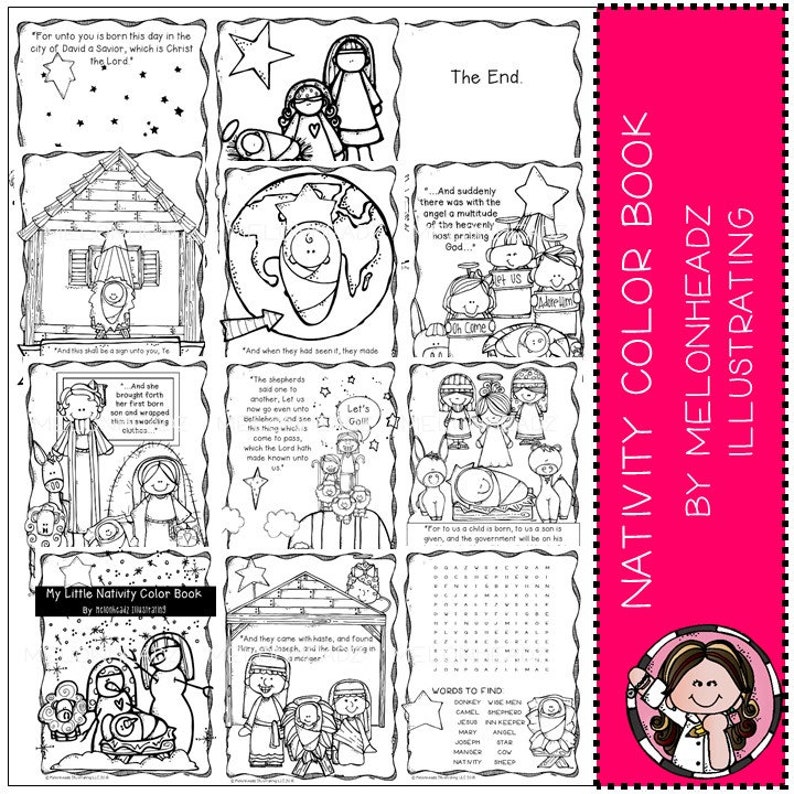 Nativity Color Book - Printable - Etsy