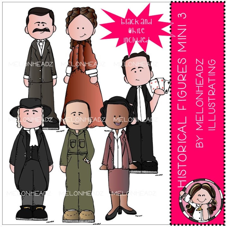 Historical Figures Clip Art Set 3 Mini | Etsy