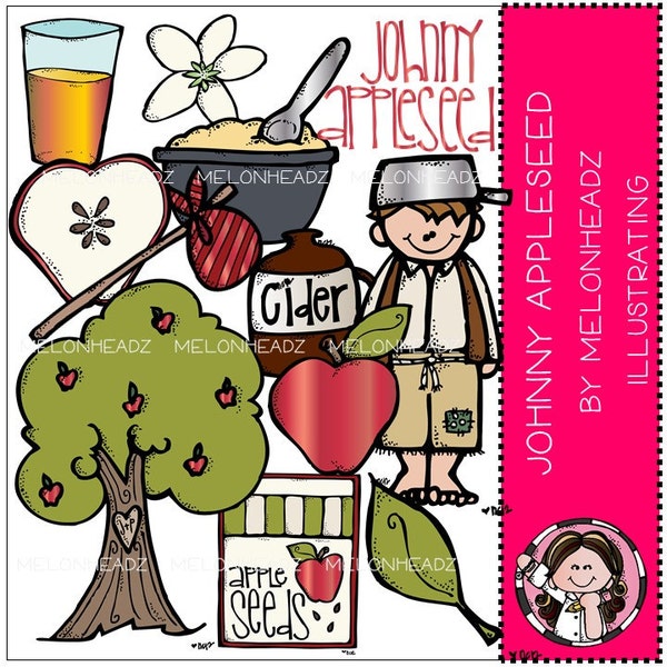 Johnny Appleseed Clipart - Etsy