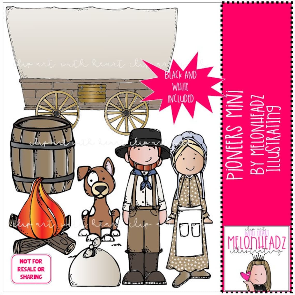 Pioneer Clip Art - Mini - Etsy