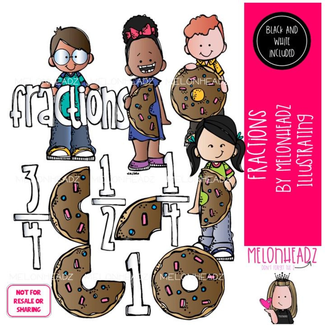 Fractions Clip Art, Math, Donut COMBO PACK (digital Download) - Etsy