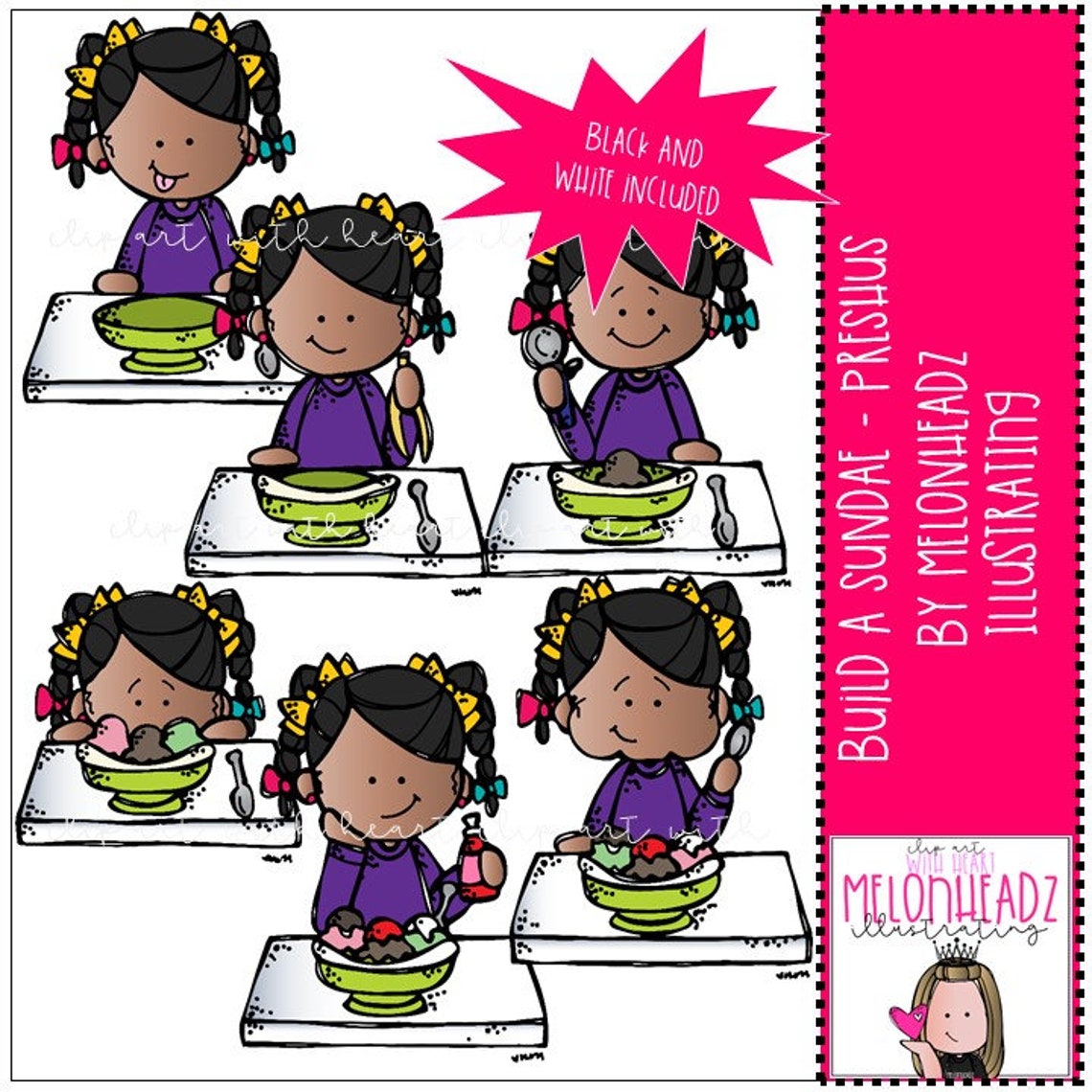 Build a Sundae Clip Art Preshus Mini - Etsy