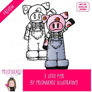 Three Little Pigs Clip Art, Literature Clip Art, Fairy Tale Clip Art ...