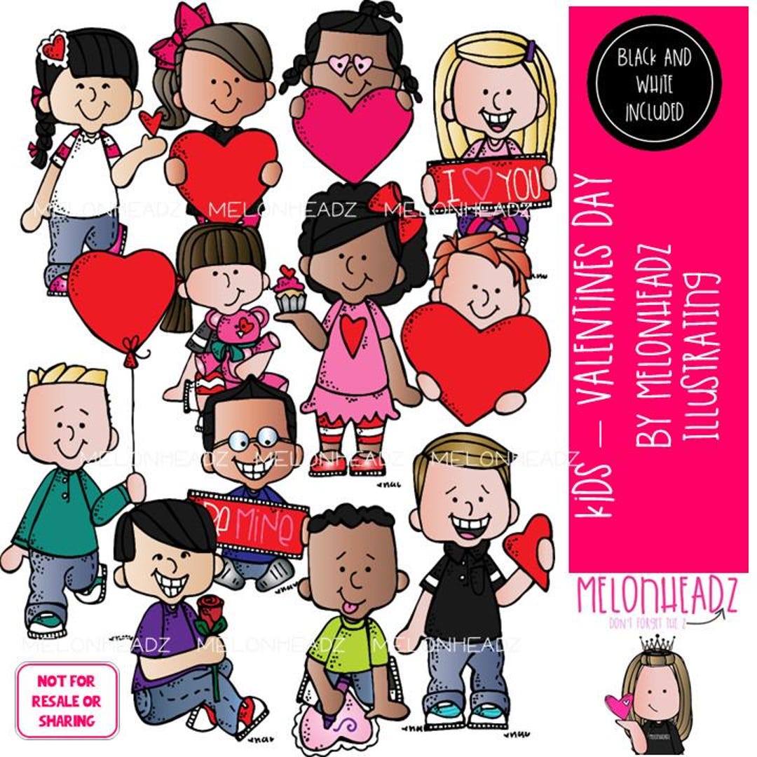 Valentine's Day Clip Art, Kids COMBO PACK - Etsy