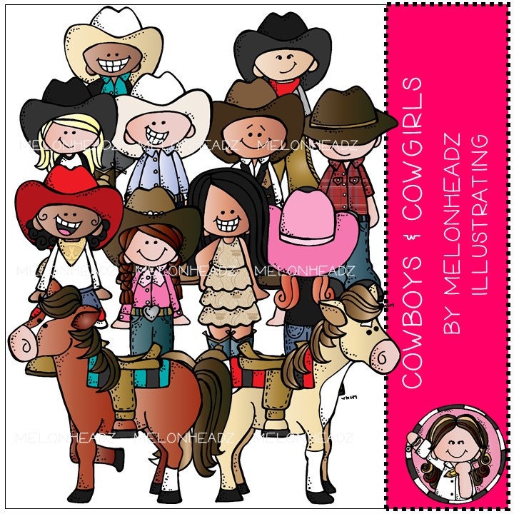 Cowboys and Cowgirls Clip Art COMBO PACK | Etsy