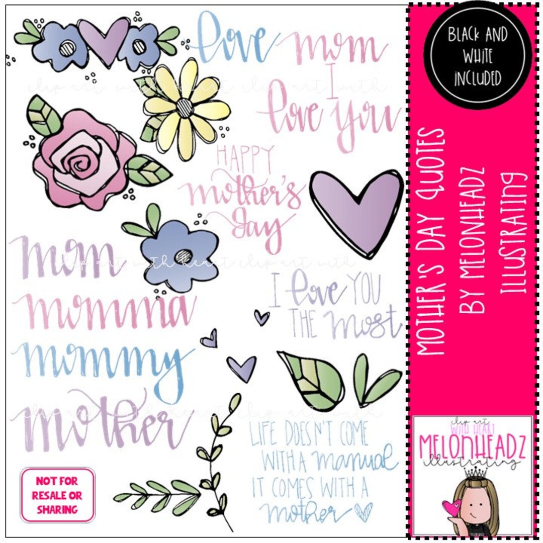 Mothers Day Quotes Clip Art Mother's Day Clip Art Mini - Etsy