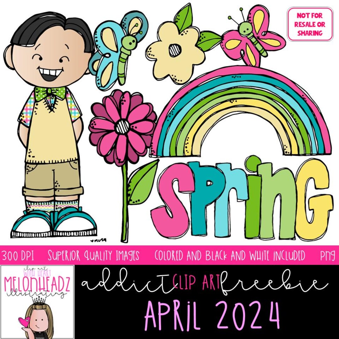 Melonheadz Addict Clip Art Digi Stamp April Set 2025 Mini - Etsy