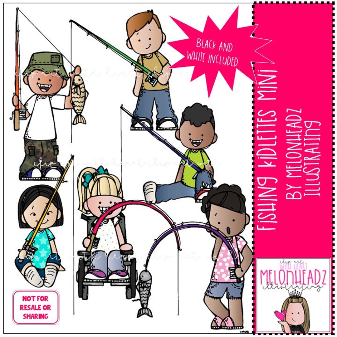 Fishing Kidlettes Clip Art - Mini - Etsy