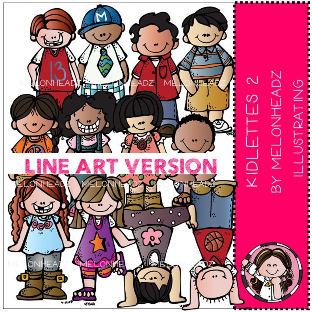 Kidlettes Clip Art Part 2 - LINE ART - Etsy